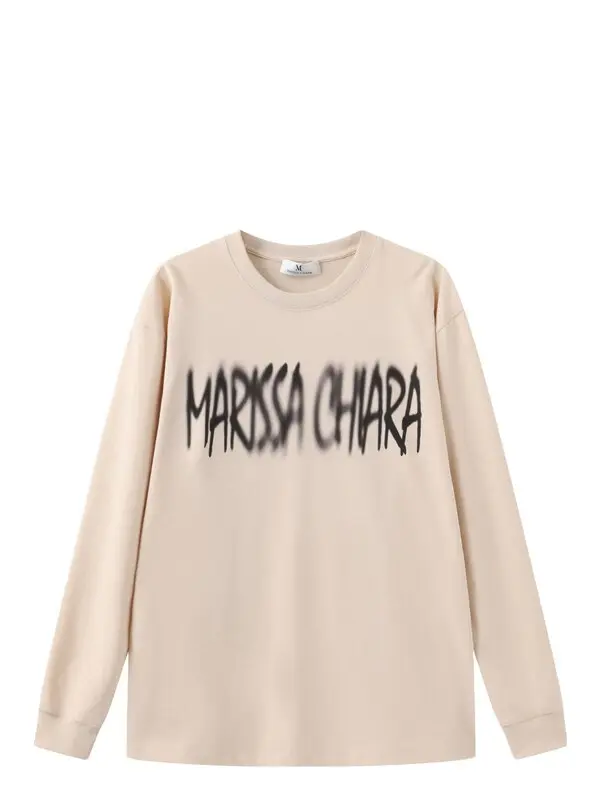 Marissa Chiara Long-sleeved Logo T-shirt - Camel