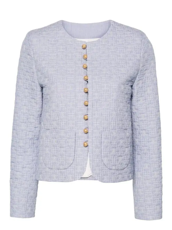 Celine Triomphe Boutis Chelsea Jacket - Navy Blue/chalk