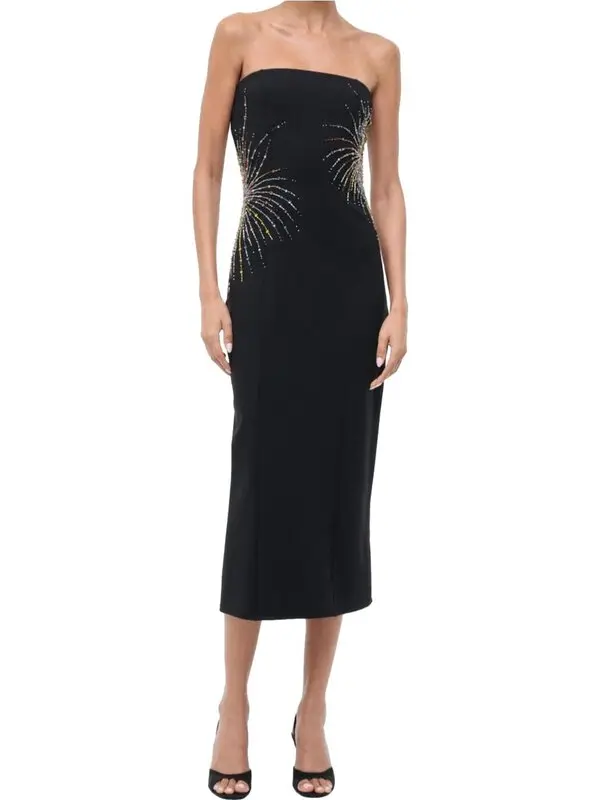 Staud Britney Dress With Firework Embellishments - Black