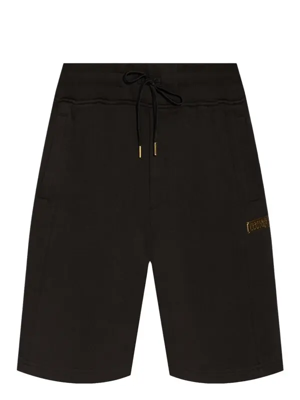Versace Logo Embellished Shorts - Black