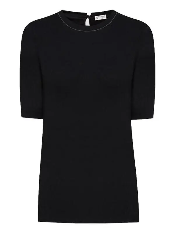 Brunello Cucinelli Embellished Short-sleeved T-shirt - Black