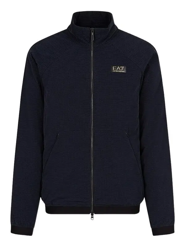 EA7 Logo Detail Zip-up Jacket - Blue