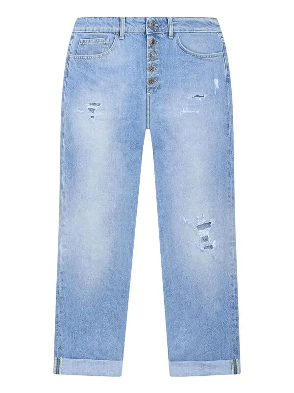 DONDUP Distressed Button-fly Jeans - Blue