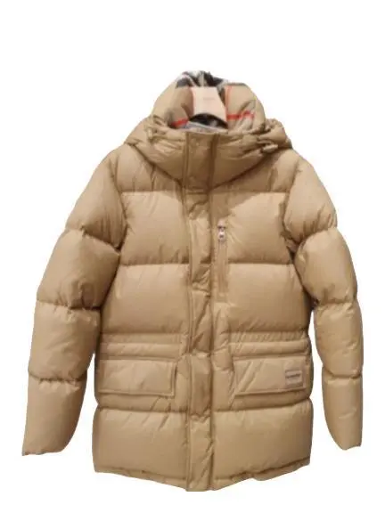 Burberry Quilted Hooded Puffer Jacket - Nude