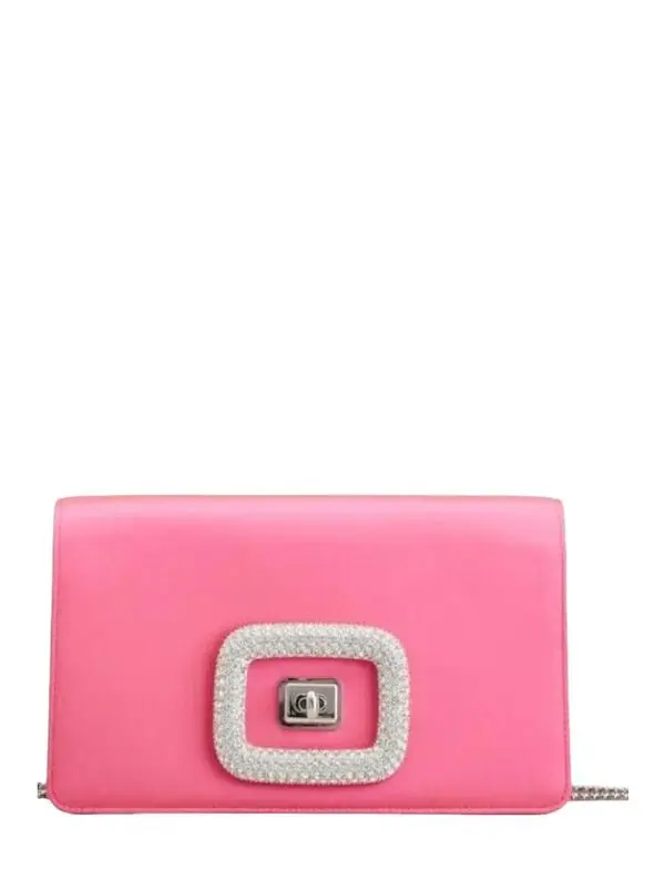 ROGER VIVIER Satin Mini Bag With Crystal Buckle - Pink