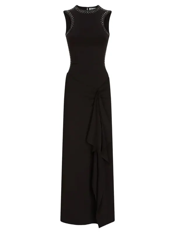 Attico Sleeveless Maxi Dress With Crystal Embellishments - Black