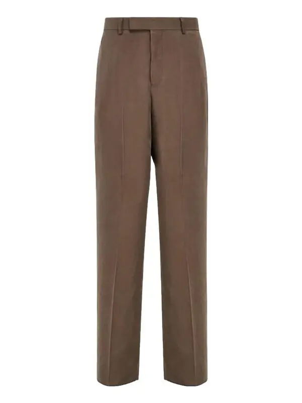 FERRAGAMO Tailored Trousers With Draped Detail - Cement Color