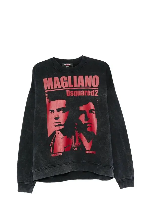Dsquared2 Graphic Printed Crewneck Sweatshirt - Black