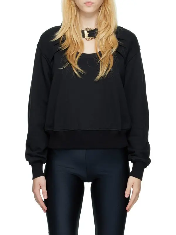 Versace Buckle Detail Cut-out Hoodie - Black