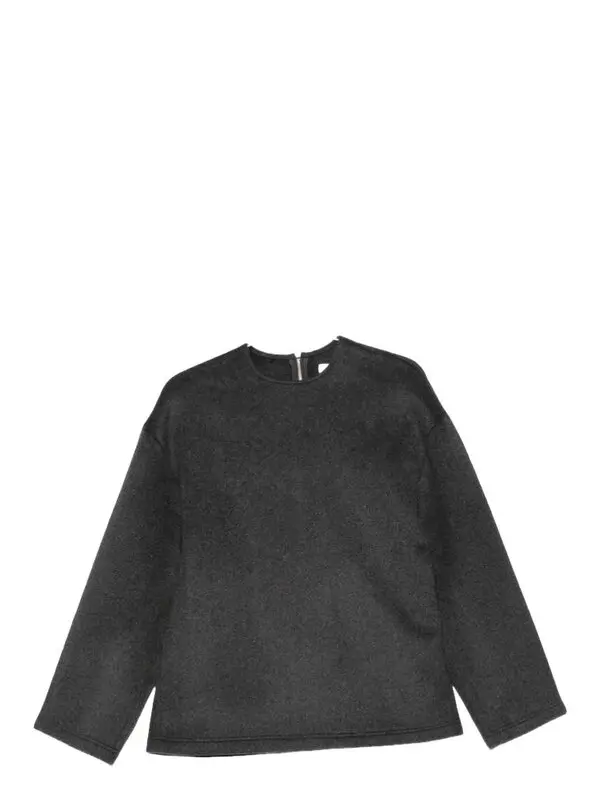 THE FRANKIE SHOP Crew Neck Long Sleeve Blouse - Black