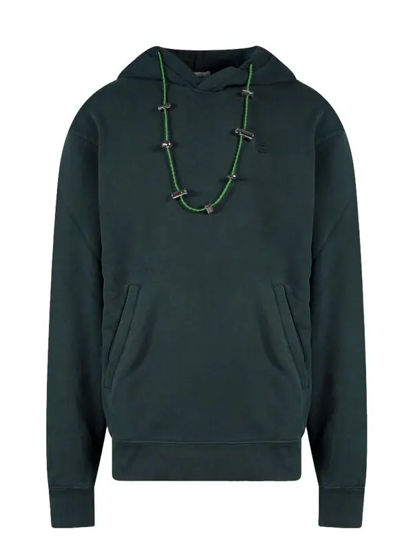 AMBUSH Logo Embroidered Embellished Hoodie - Green
