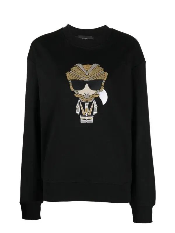 Karl Lagerfeld Graphic-printed Crewneck Sweatshirt - Black