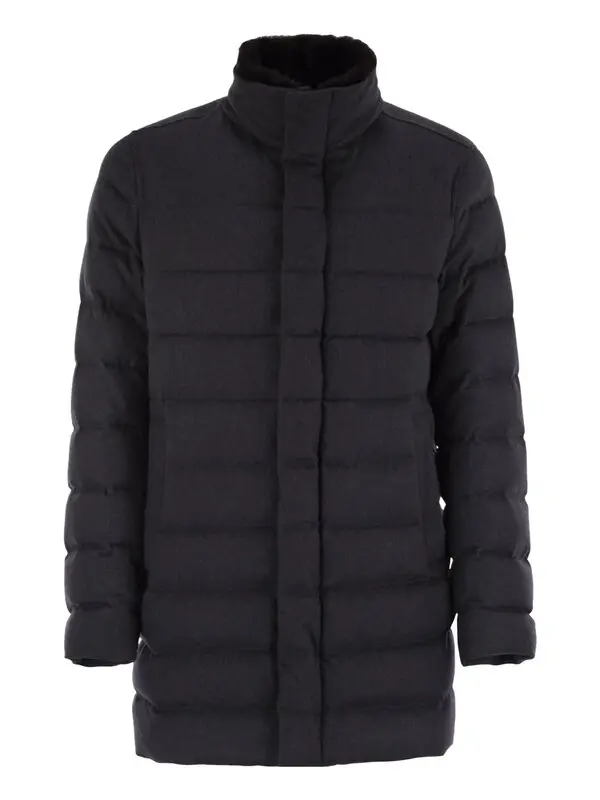 Herno Down Jacket With Detachable Fur Collar - Black