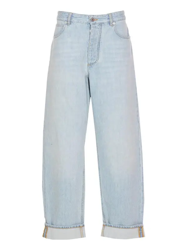 Bottega Veneta Mid-rise Wide-leg Jeans - Light Blue