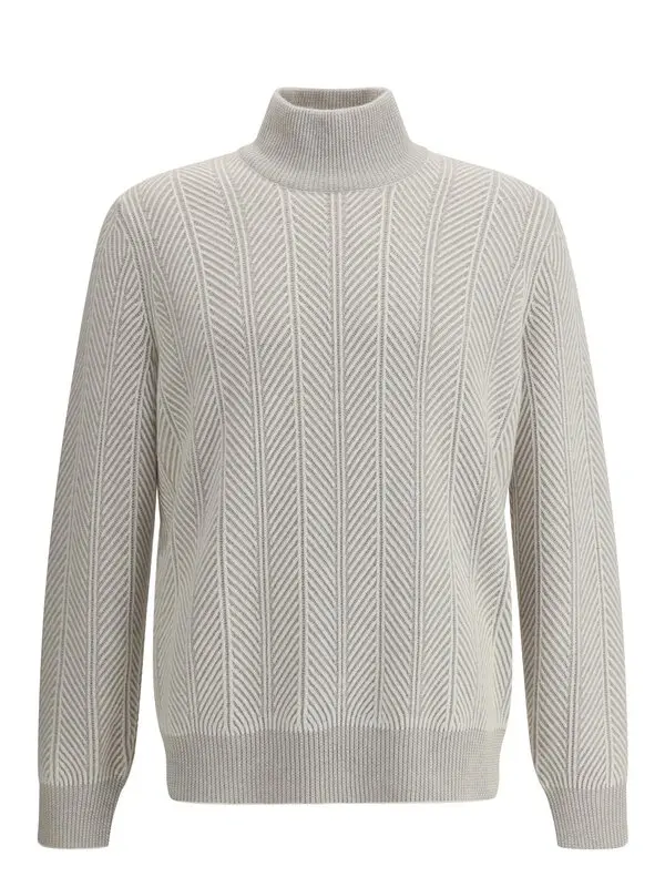 Brunello Cucinelli Turtleneck Long-sleeved Sweater - Gray