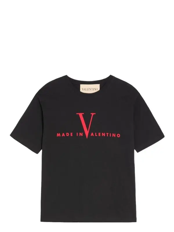 Valentino Garavani Logo Printed Crewneck T-shirt - Black