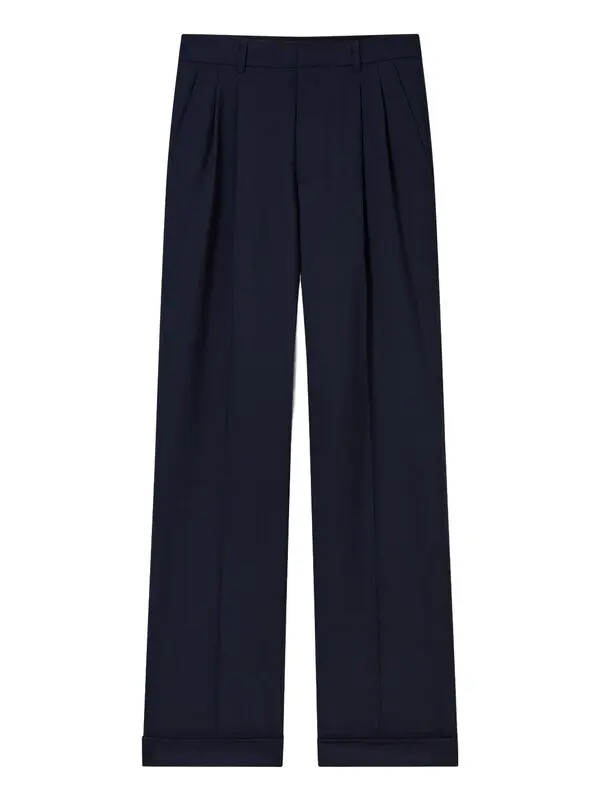 Casablanca Tailored Pleated Trousers - Navy Blue