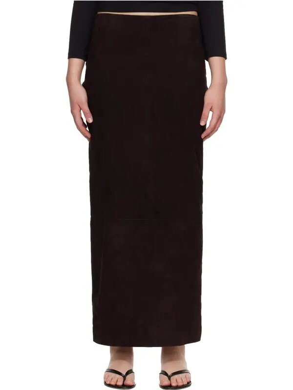 ST. AGNI Slim-fit Paneled Maxi Skirt - Black