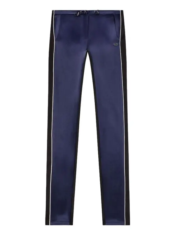 DIESEL® Knit And Satin Track Pants With Piping - Blue
