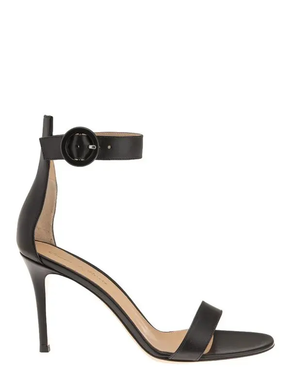 GIANVITO ROSSI Portofino Ankle Strap Sandals - Black