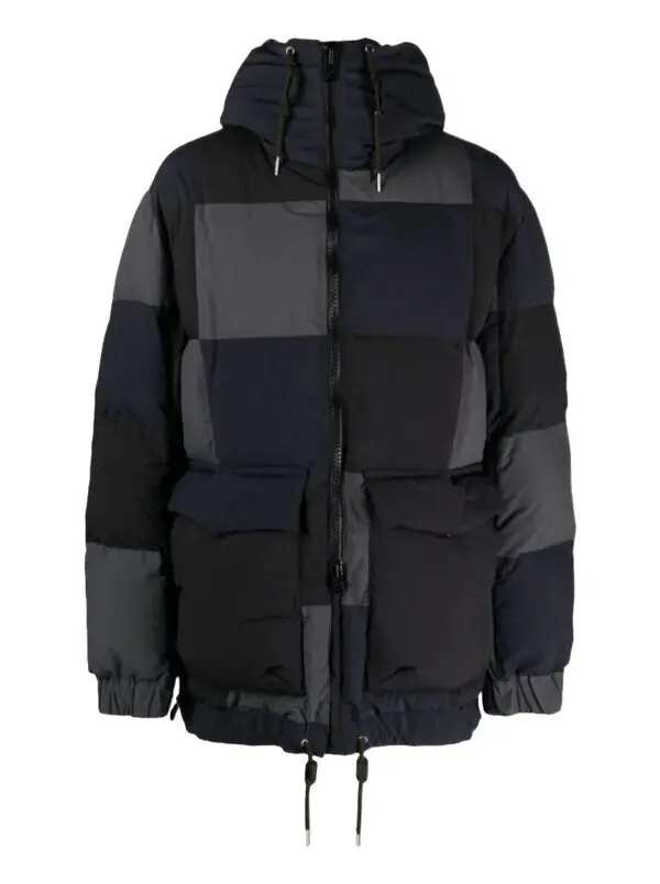 Sacai Checkerboard-print Padded Jacket - Black