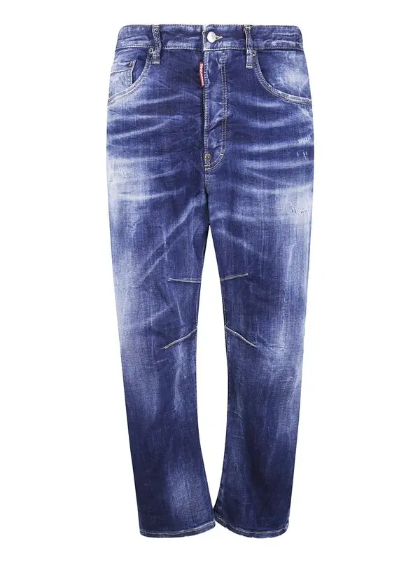 Dsquared2 Faded Effect Five-pocket Jeans - Navy Blue