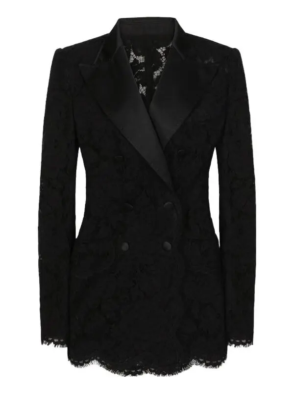 Dolce & Gabbana Double-breasted Lace Jacket - Black