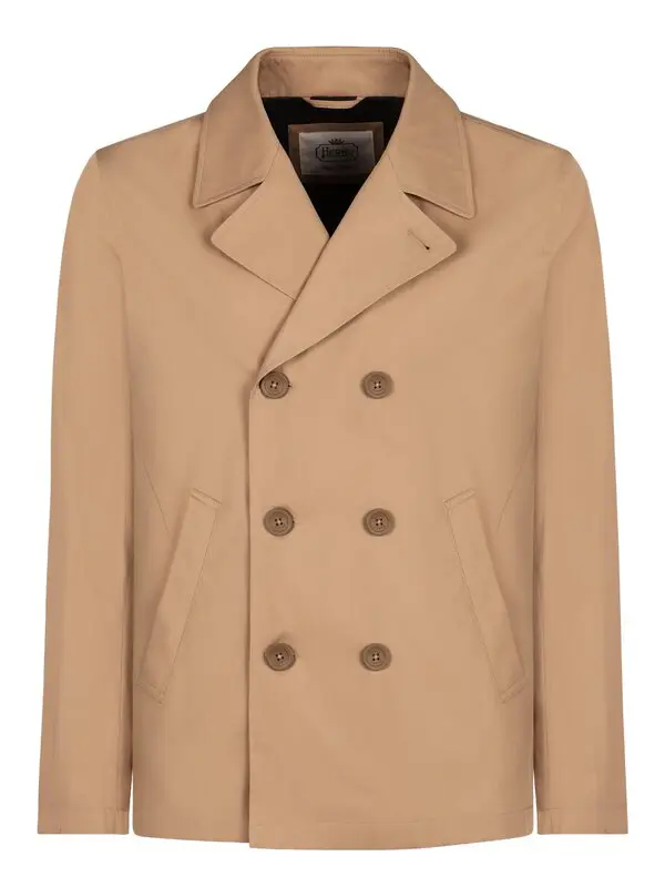 Herno Double Breasted Pea Coat - Nude
