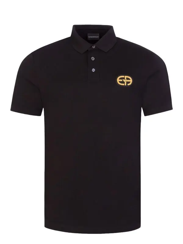 Emporio Armani Logo Short-sleeved Polo Shirt - Black