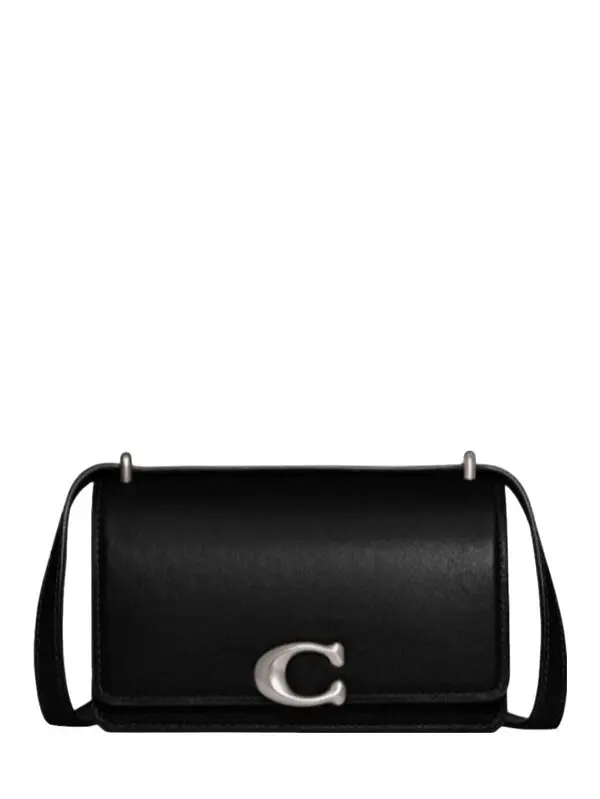COACH Bandit Logo Plaque Crossbody Bag - Black