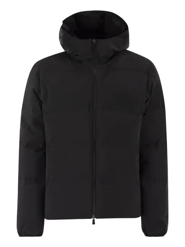 Herno Short Down Jacket With Hood - Black