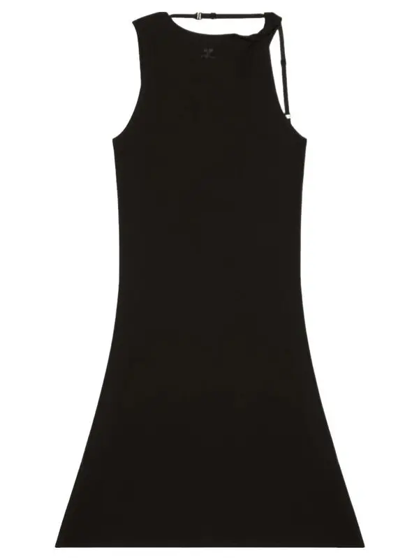 COURREGES Jersey Strap-detail Mini Dress - Black