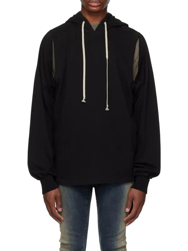 Rick Owens Jumbo Cut-out Cotton Hoodie - Black