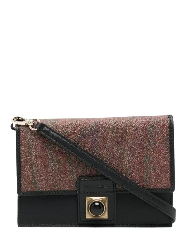 Etro Paisley-print Coated Crossbody Bag - Black