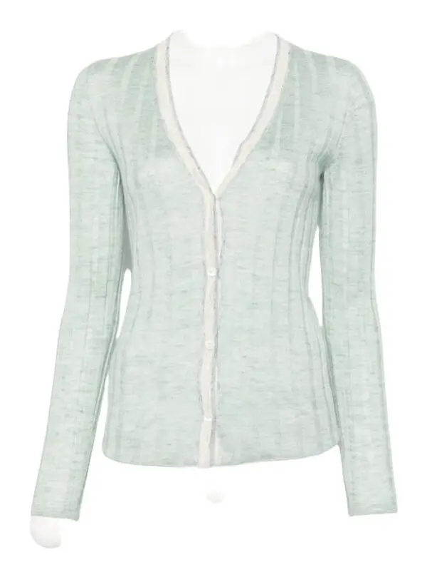Prada Ribbed V-neck Cardigan - No