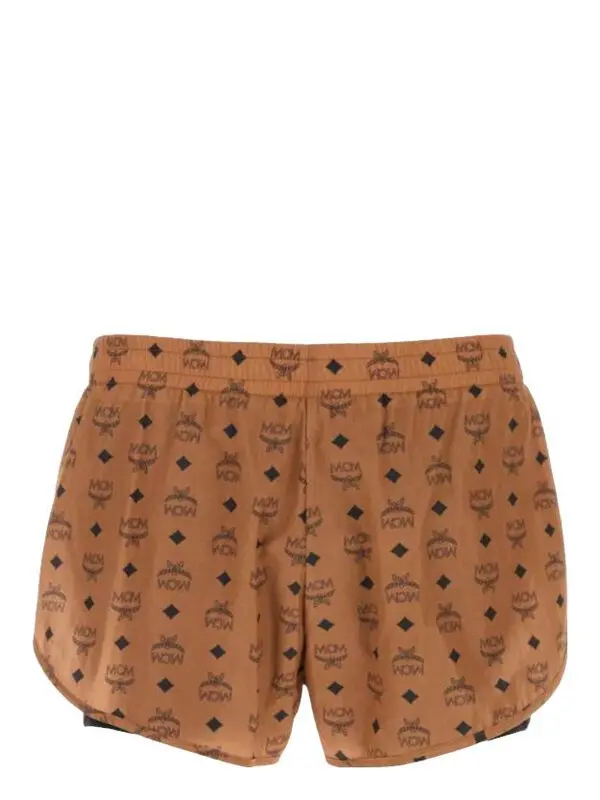 Mcm Visetos Monogram Printed Shorts - Brown