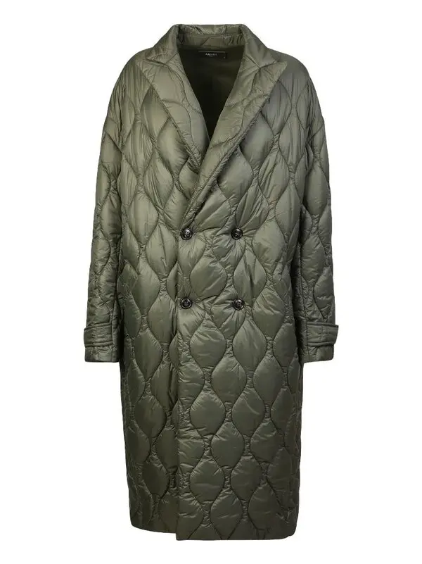 Amiri Double-breasted Quilted Coat - Green