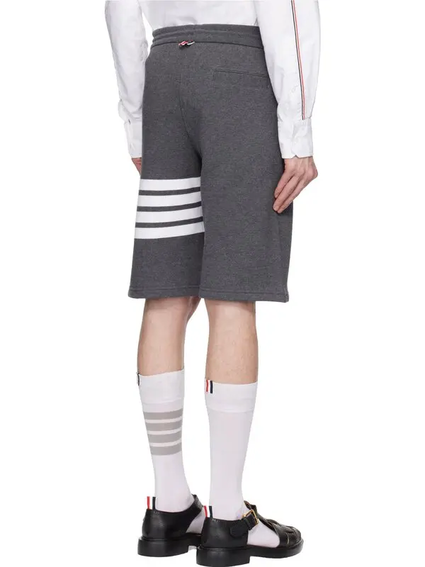Thom Browne 4-bar Drawstring Shorts - Dark Gray