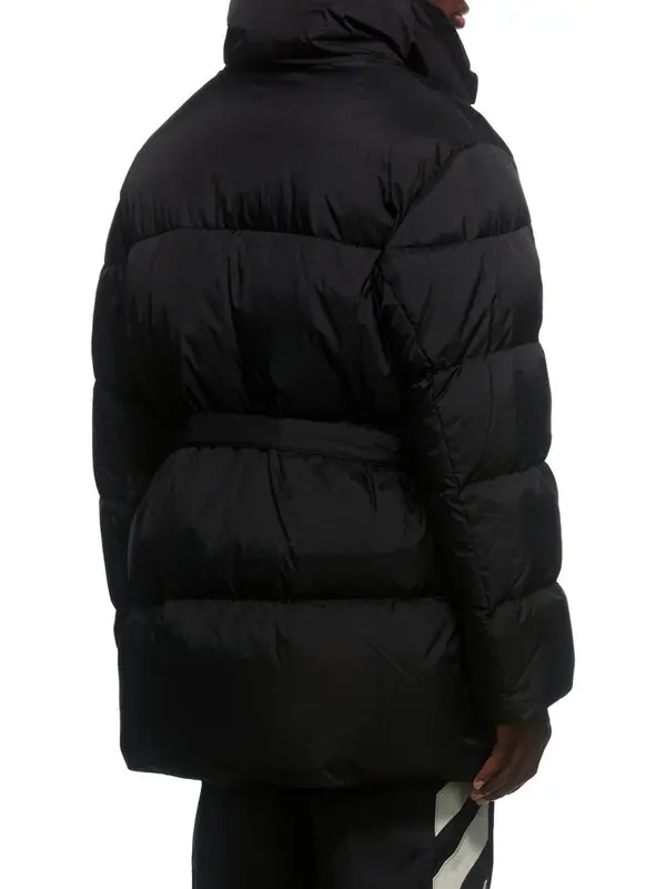 Off-White Logo Belted Puffer Jacket - Black