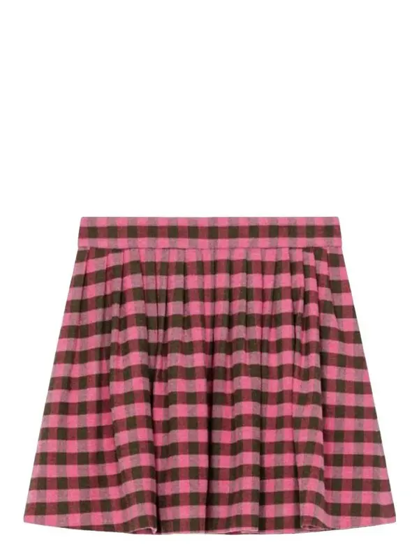 Kenzo Flared Gingham Mini Skirt - Pink
