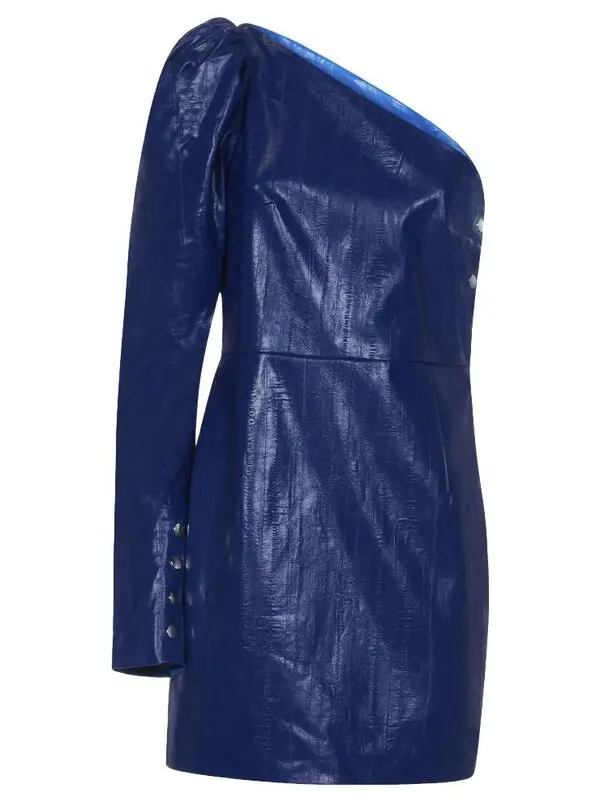 ROTATE BY BIRGER CHRISTENSEN One-shoulder Dress With Metal Buttons - Blue