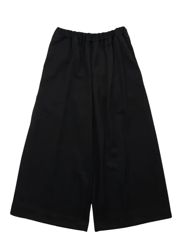 Comme Des Garçons Elastic Waist Wide Leg Cropped Pants - Black
