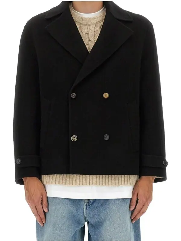Moschino Laurel Crown Double-breasted Jacket - Black