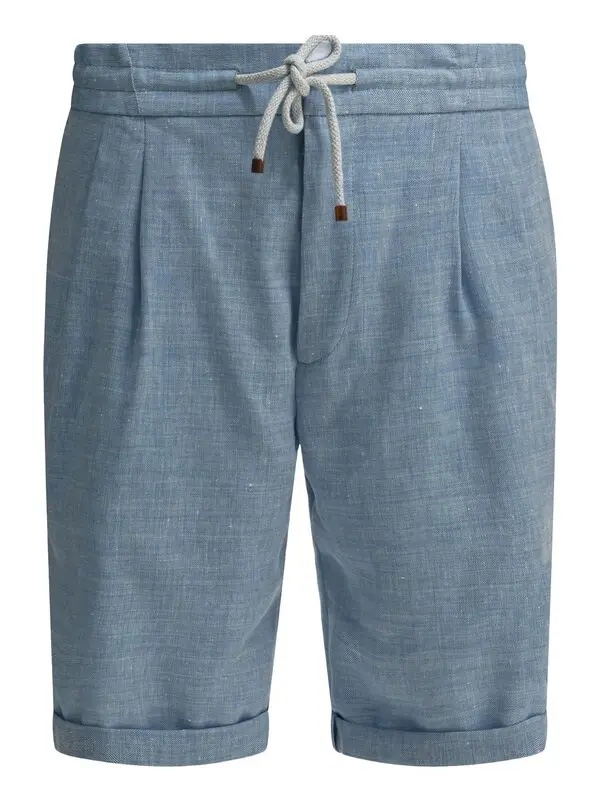 Brunello Cucinelli Chevron Bermuda Shorts - Blue