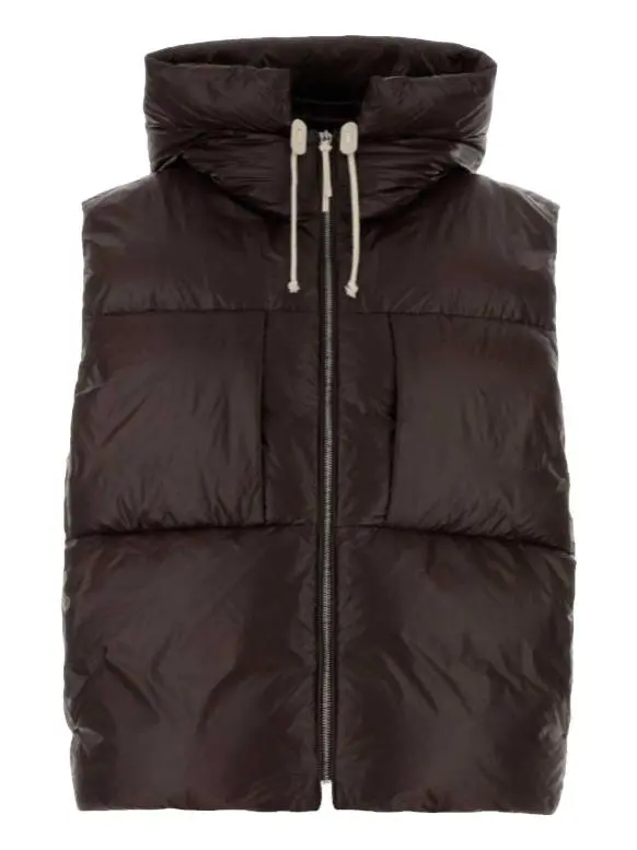 JIL SANDER Sleeveless Down Zip-up Jacket - Black