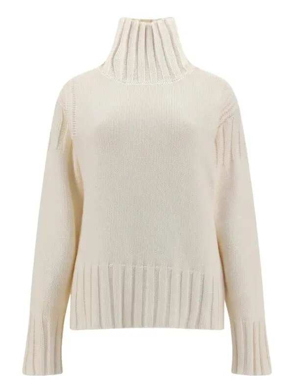 JIL SANDER Roll-neck Knitted Jumper - White