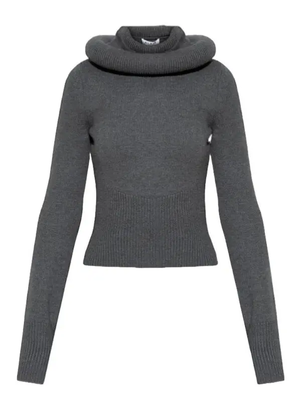 Alaïa Hooded Roll-neck Knit Sweater - Black