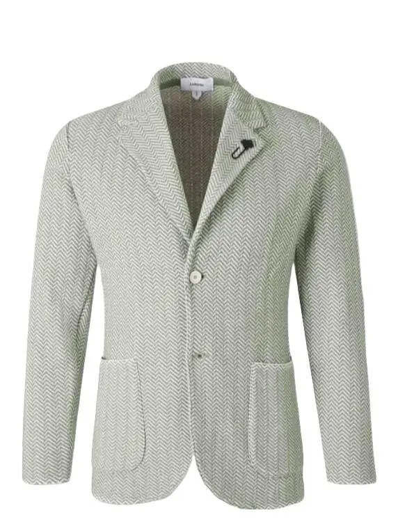 LARDINI Herringbone Single-breasted Blazer - Gray