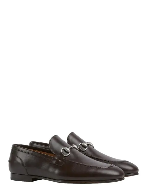 Gucci Jordaan Horsebit Loafers - Dark Brown
