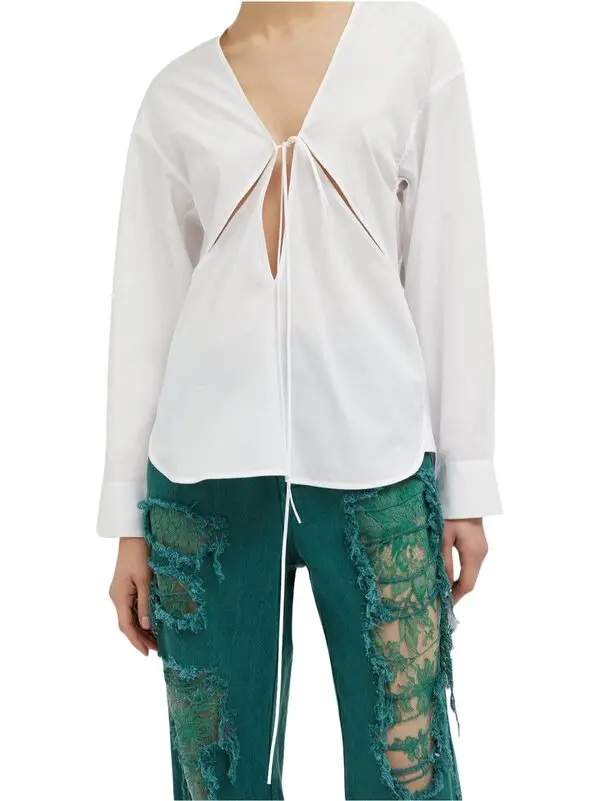 Christopher Esber Tie Detail Blouse - White